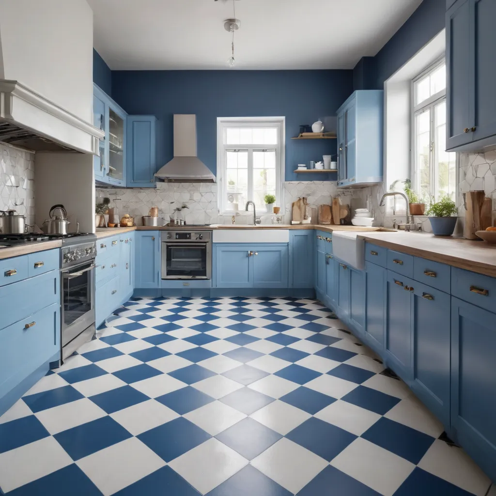 Blue and White Linoleum Flooring: Style and Care